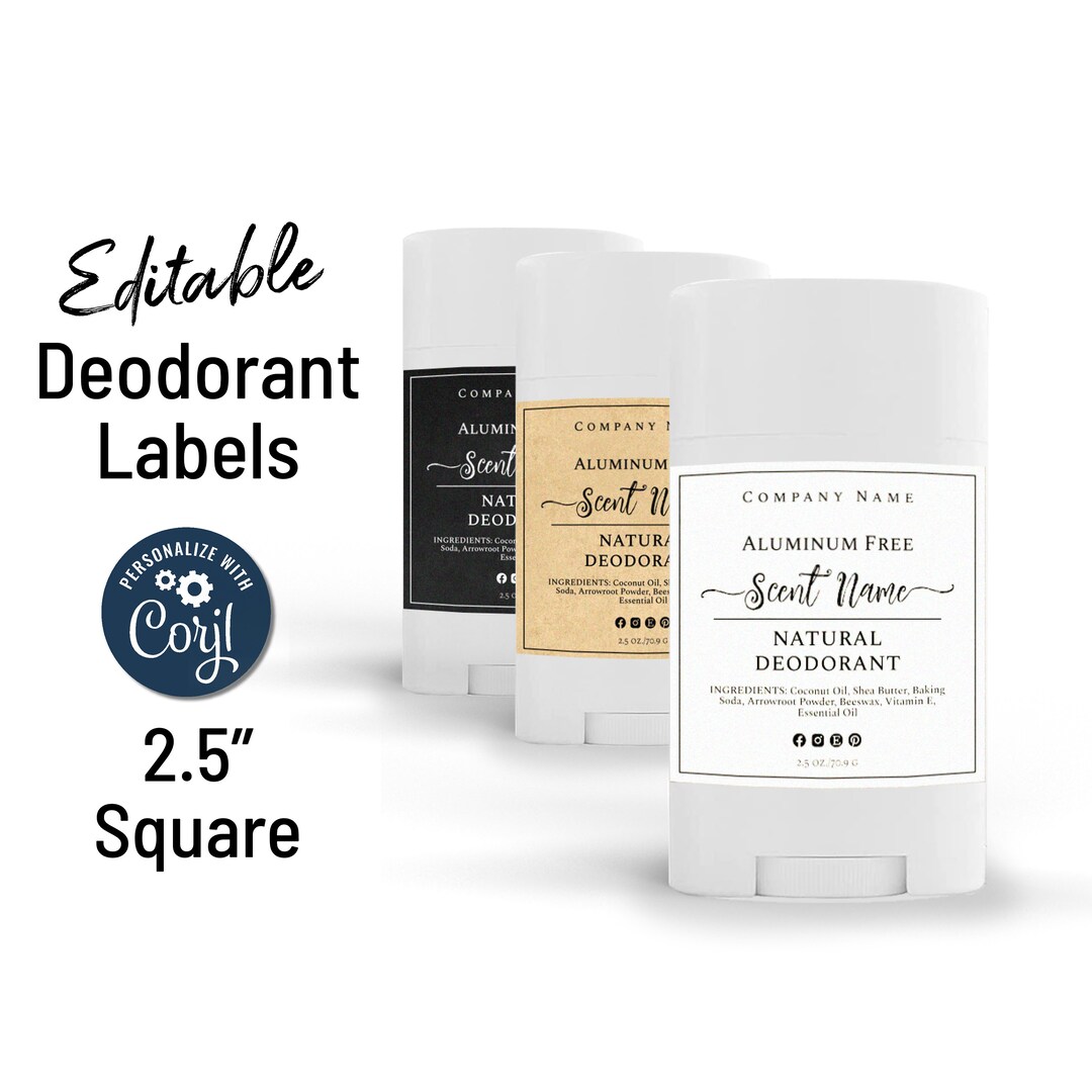 Deodorant Label Template Lotion Bar Tube Square 2.5 - Etsy
