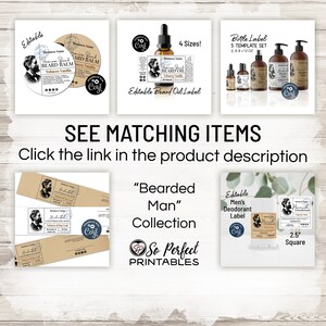 Editable Beard Balm Label Template With Bearded Man. Shaving Soap Label ...