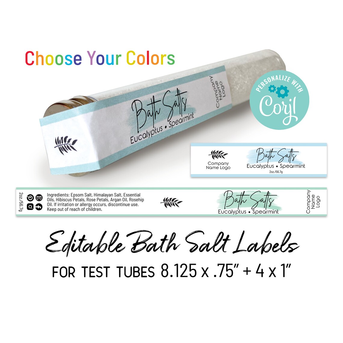 Editable Bath Salt Label Template Painted Swash. Printable - Etsy