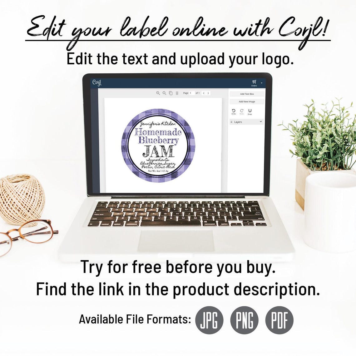 Round Product Label, Gingham Farmhouse. Edit Label Template Online ...