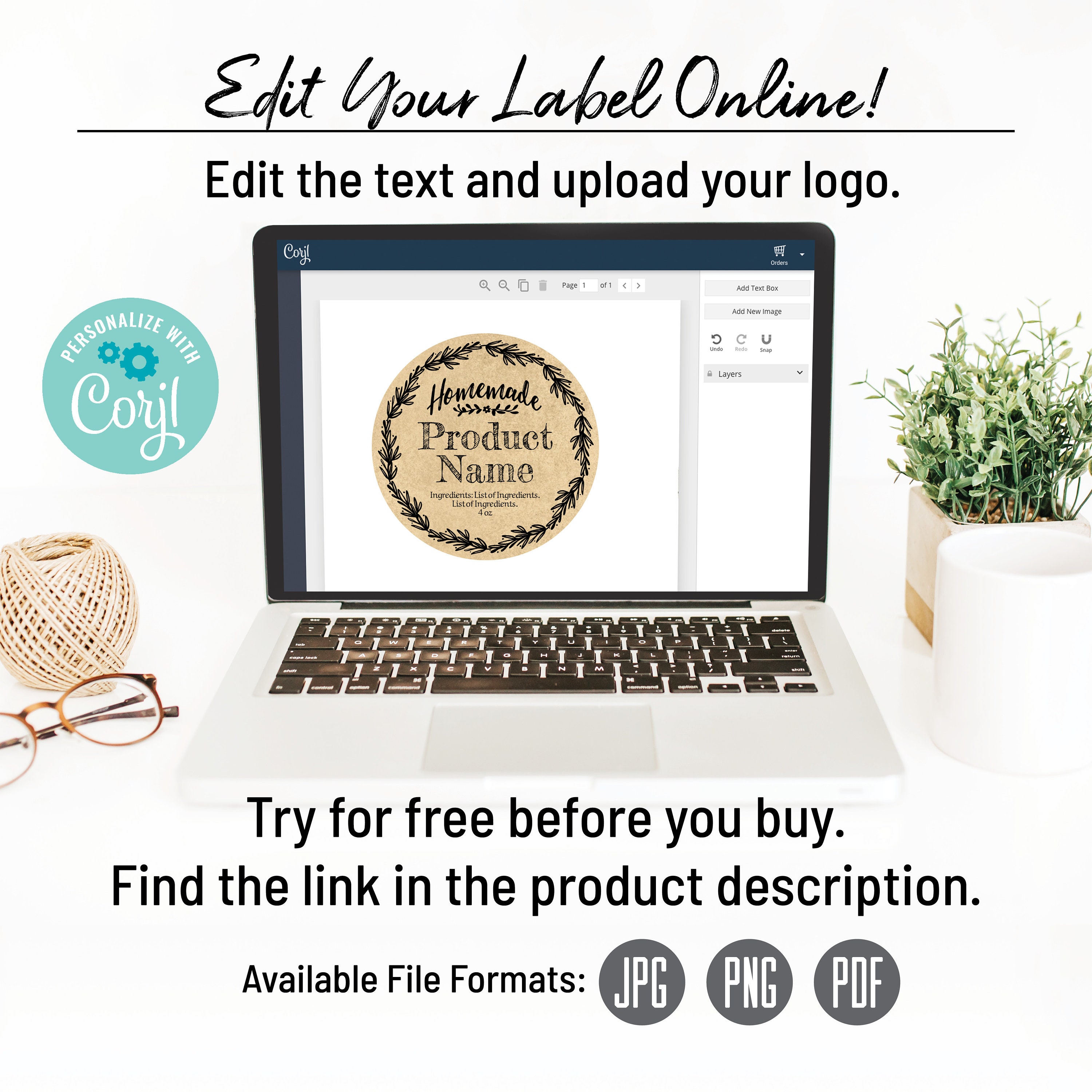 Round Homemade Label. Customizable Packaging Design for - Etsy