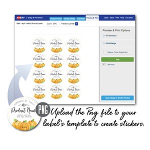 Fall Pumpkin Product Label. Printable Sticker Labels for Jars, Mason ...