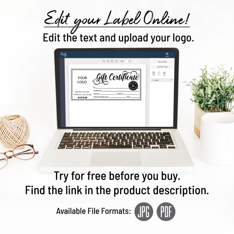 Editable Gift Certificate Template on Kraft - Serial Numbers ...