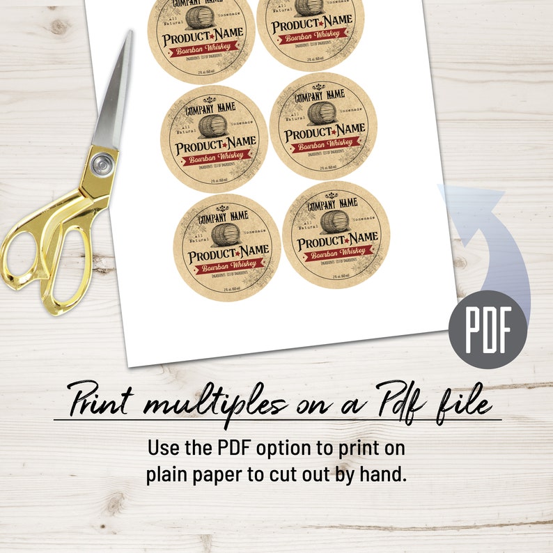 Whiskey Barrel Sticker Template. Editable Circle Label for - Etsy