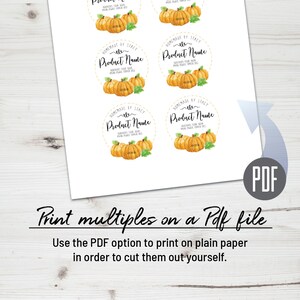 Fall Pumpkin Product Label. Printable Sticker Labels for Jars, Mason ...