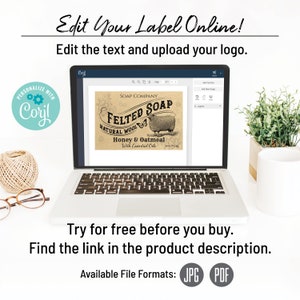 Felted Soap Labels. Editable 3x2" and 10x2" Wrap Around Soap Label ...