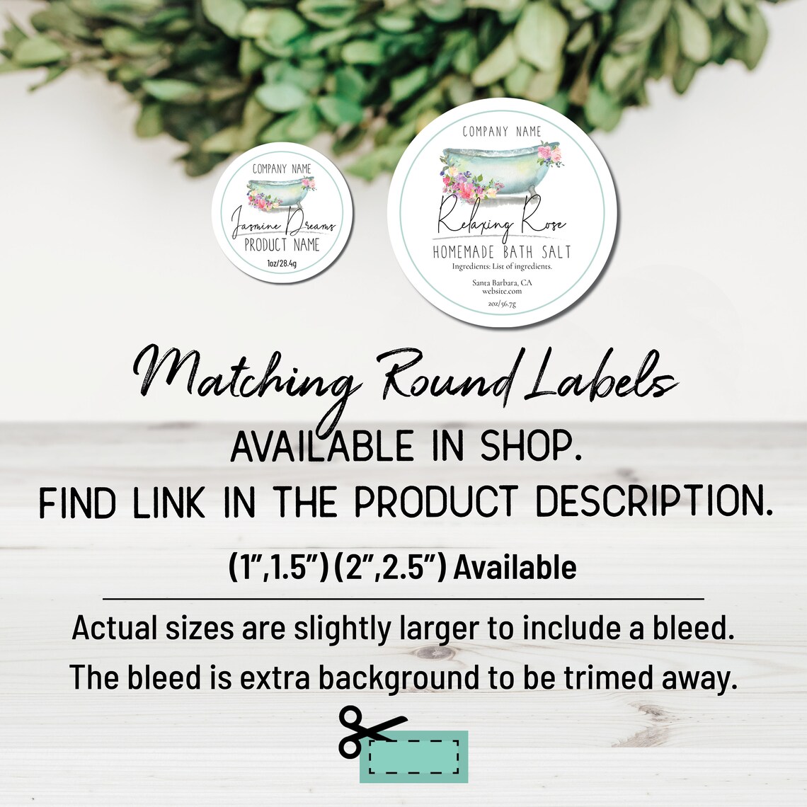 1 Wrap Around Label Template for Short Jars Low Profile - Etsy