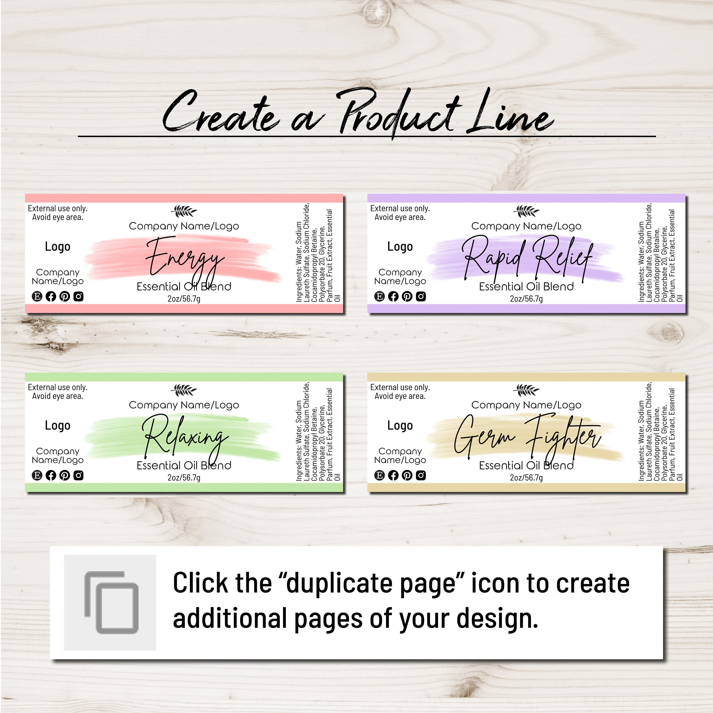 Paint Swash Bottle Label Template. Choose Any Color Customize - Etsy