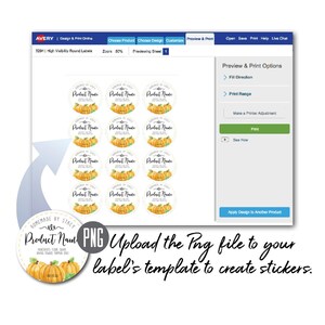 Fall Pumpkin Product Label. Printable Sticker Labels for Jars, Mason ...