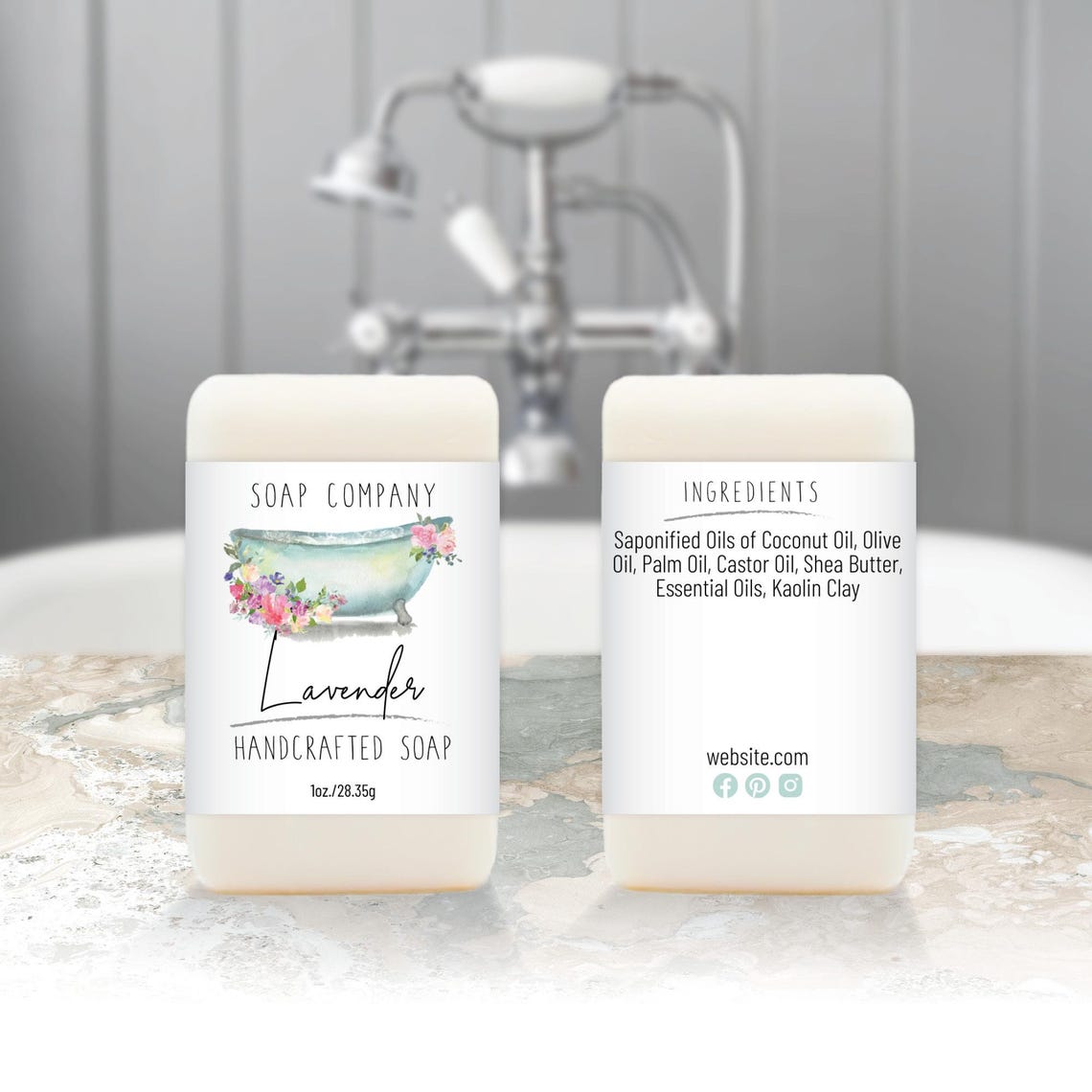 Mini Soap Label Template. Sample, Guest, Hotel Soap Labels in Floral ...
