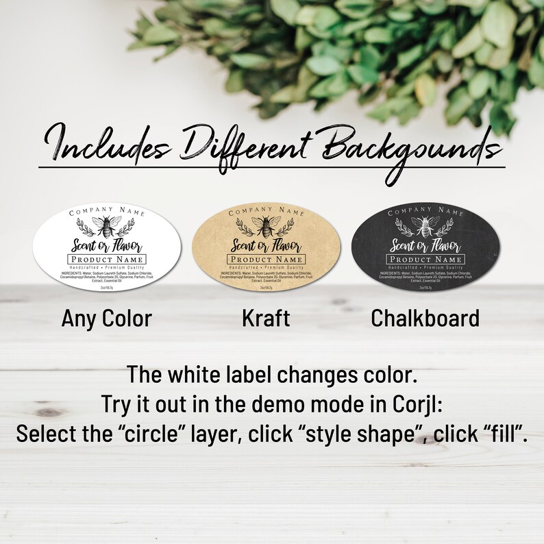 Editable Oval Product Labels for Jars Bottles Tins Canning | Etsy