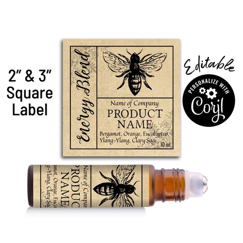 Editable Apothecary Bee & Butterfly Product Label Template. - Etsy