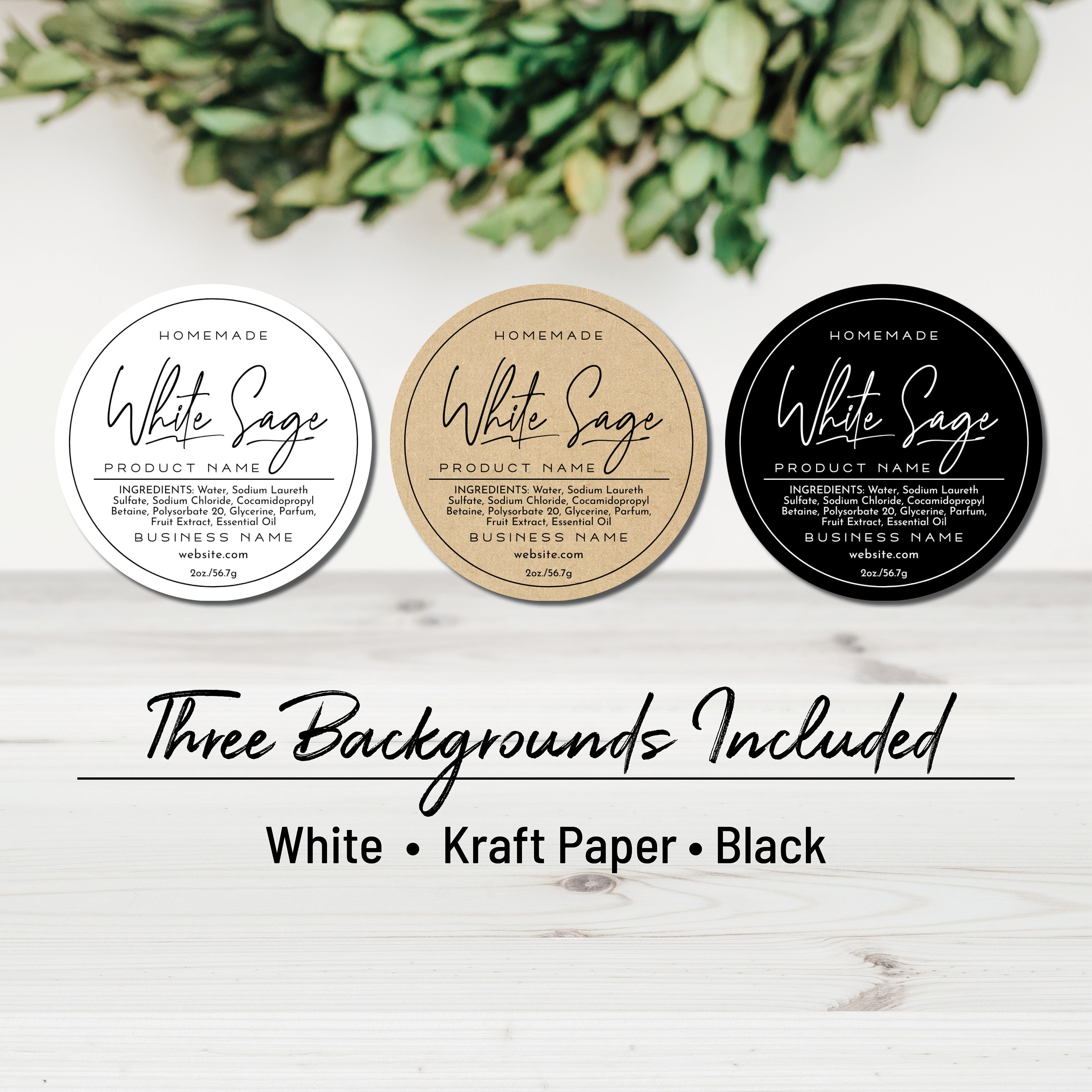 Editable Circle Label Template Custom Digital Product Sticker | Etsy