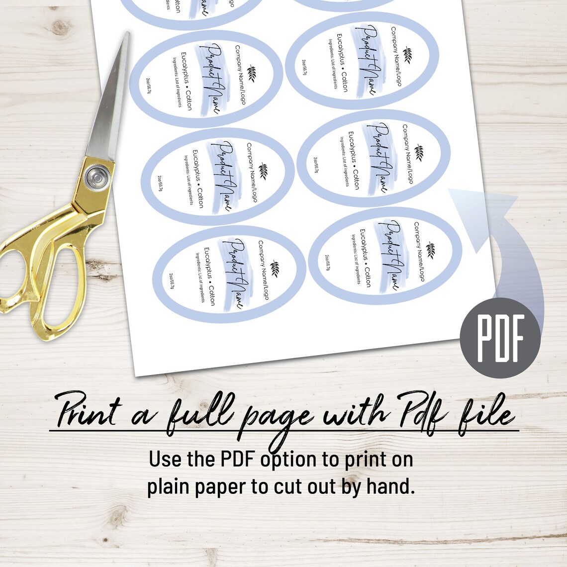 Oval Product Label Template. Editable Labels for Jars Spice - Etsy