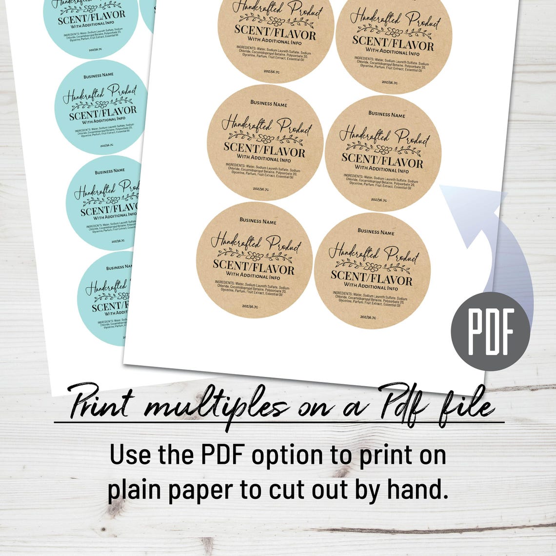 Editable Circle Product Label Template. Floral Vine Sticker. Edit Label ...
