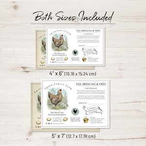 Egg Handling Instruction Card Template, Egg Safety & Care Flyer ...