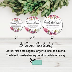 Floral Watercolor Round Label. Edit Product Label Template Online ...