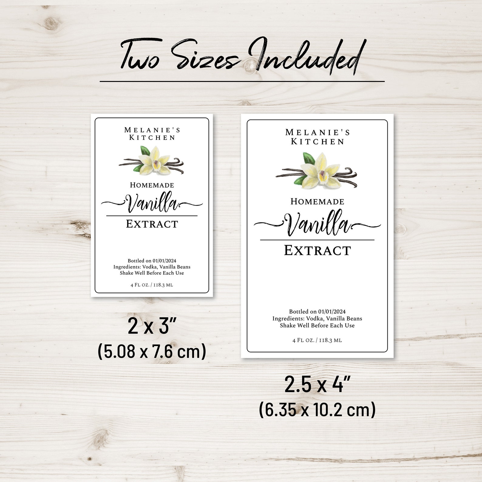 Homemade Vanilla Label Vanilla Extract Label Template - Etsy