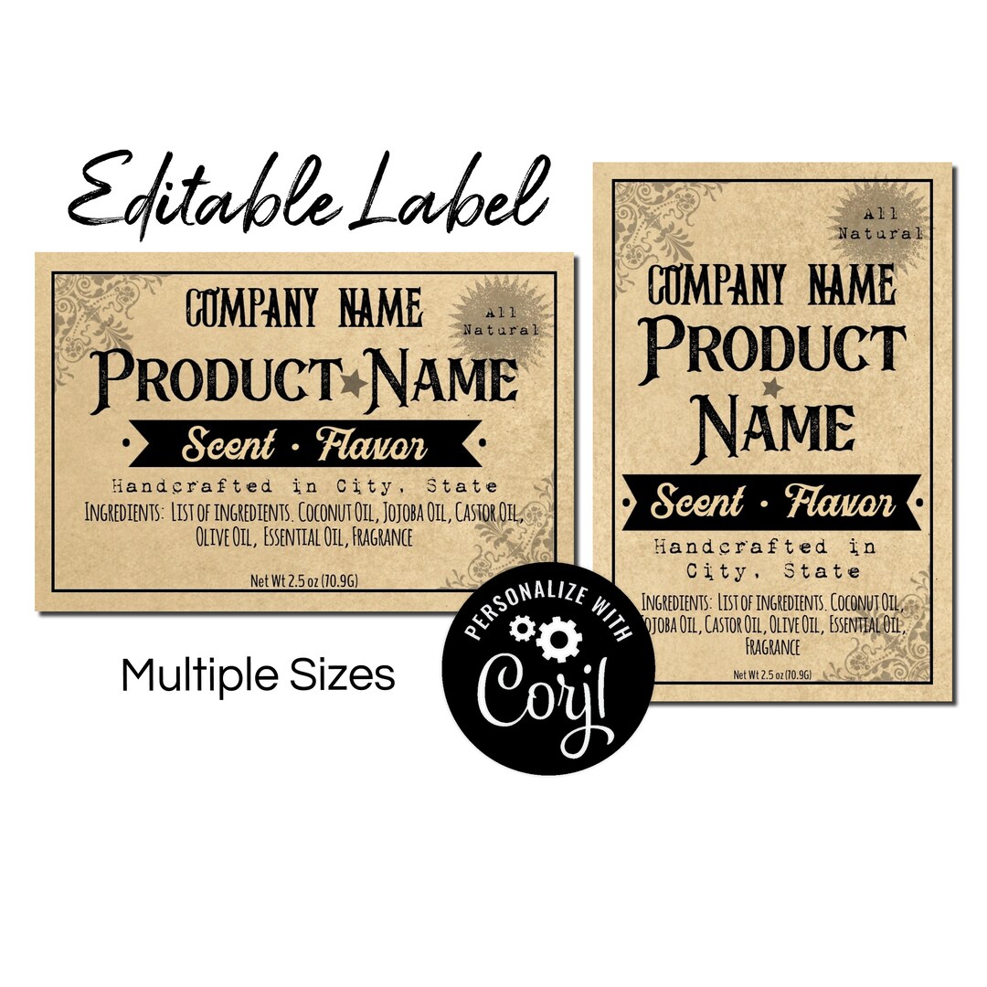Editable Label Template, Country Store Design 2x3". Personalize Digital ...