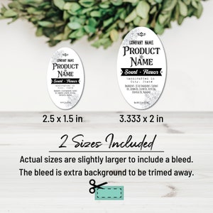 Editable Oval Labels for Jars, Bottles, Tins, Homemade Products ...