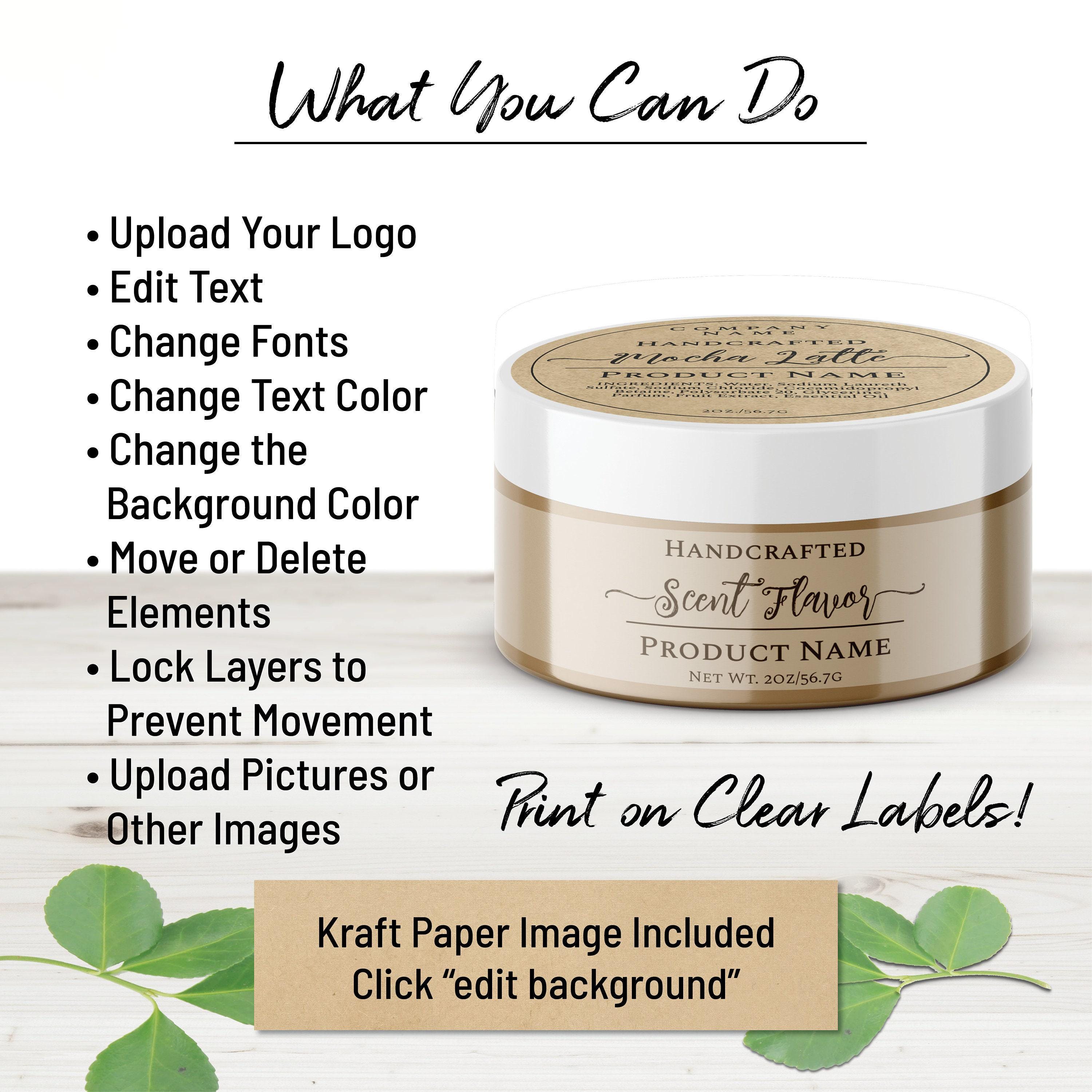 1" Wrap Around Label Template for Short, Low Profile Jars. Product ...