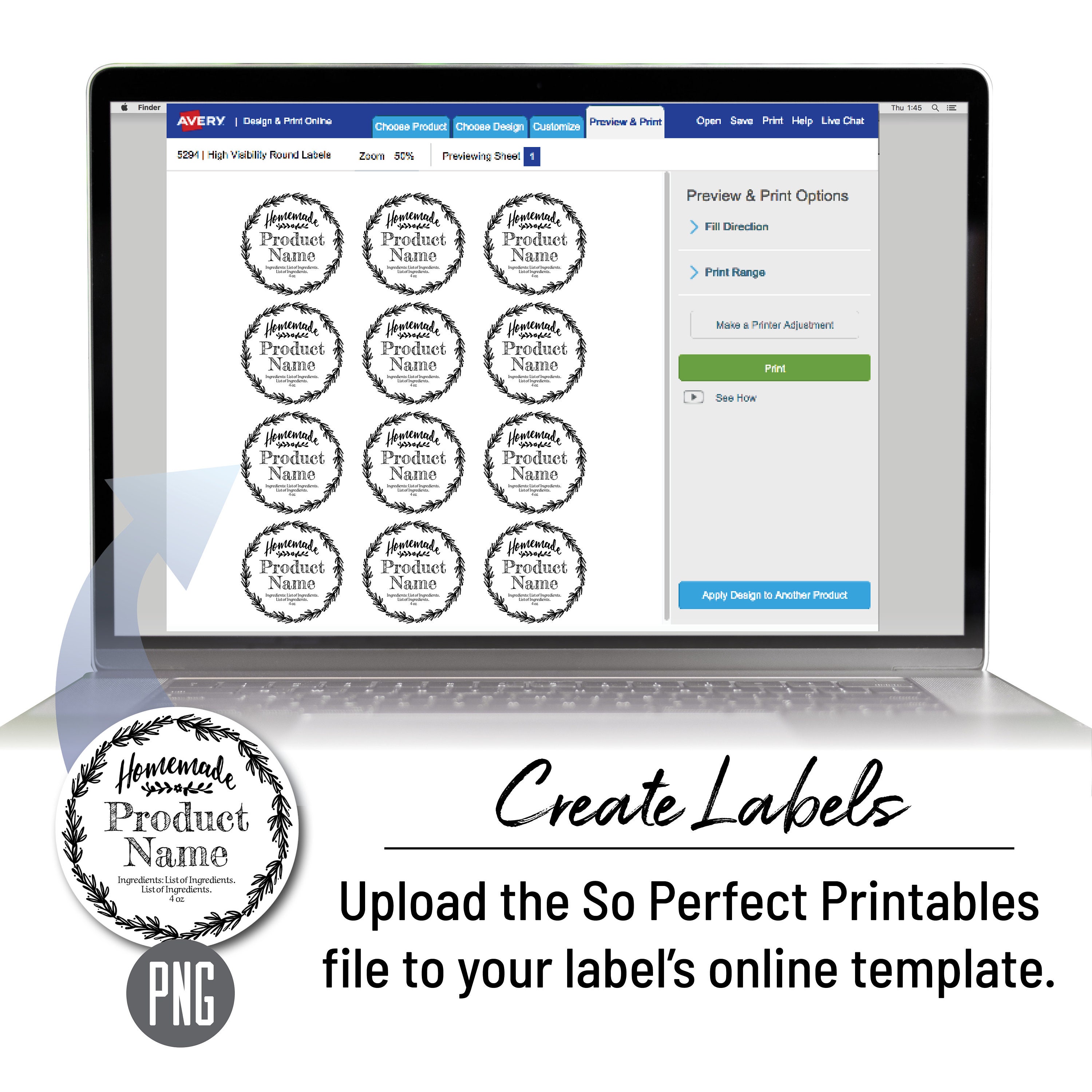 Round Homemade Label. Customizable Packaging Design for - Etsy