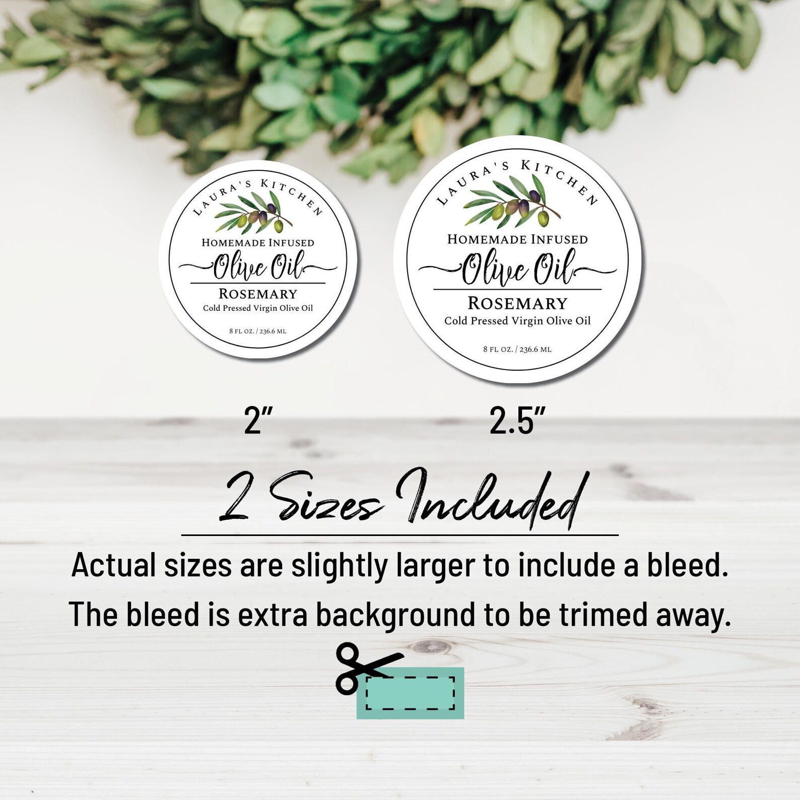 Olive Oil Label Template, Custom Digital Product Sticker Template ...
