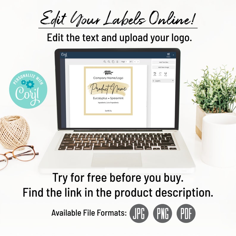 Square Product Label Template 23 Paint Swash - Etsy