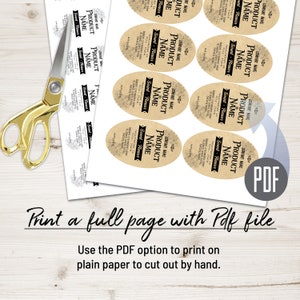 Editable Oval Labels for Jars, Bottles, Tins, Homemade Products ...