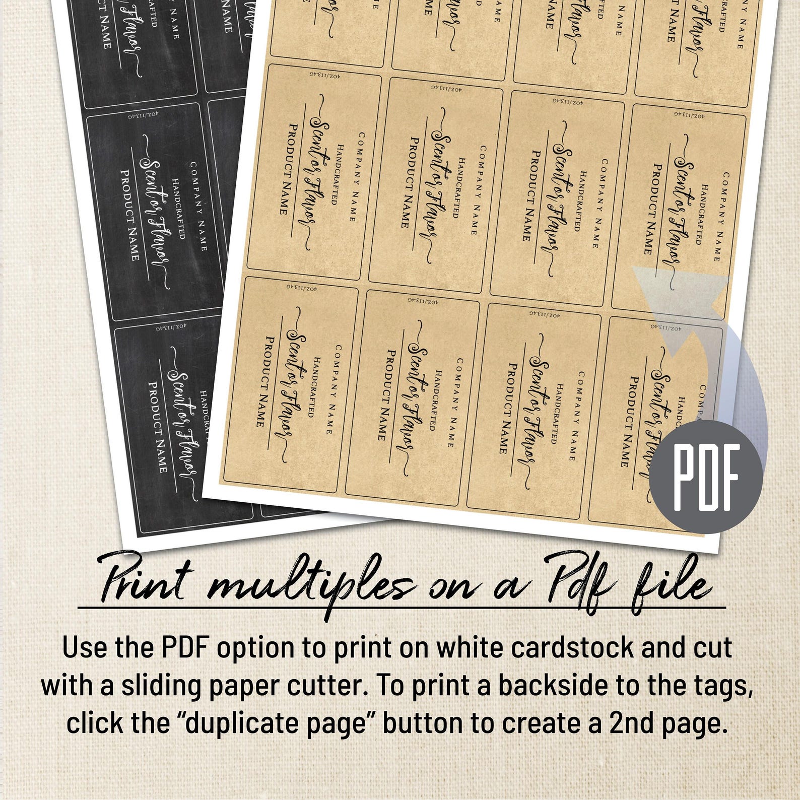 Editable Printable Product Tag Template, Simply Natural Tags for ...