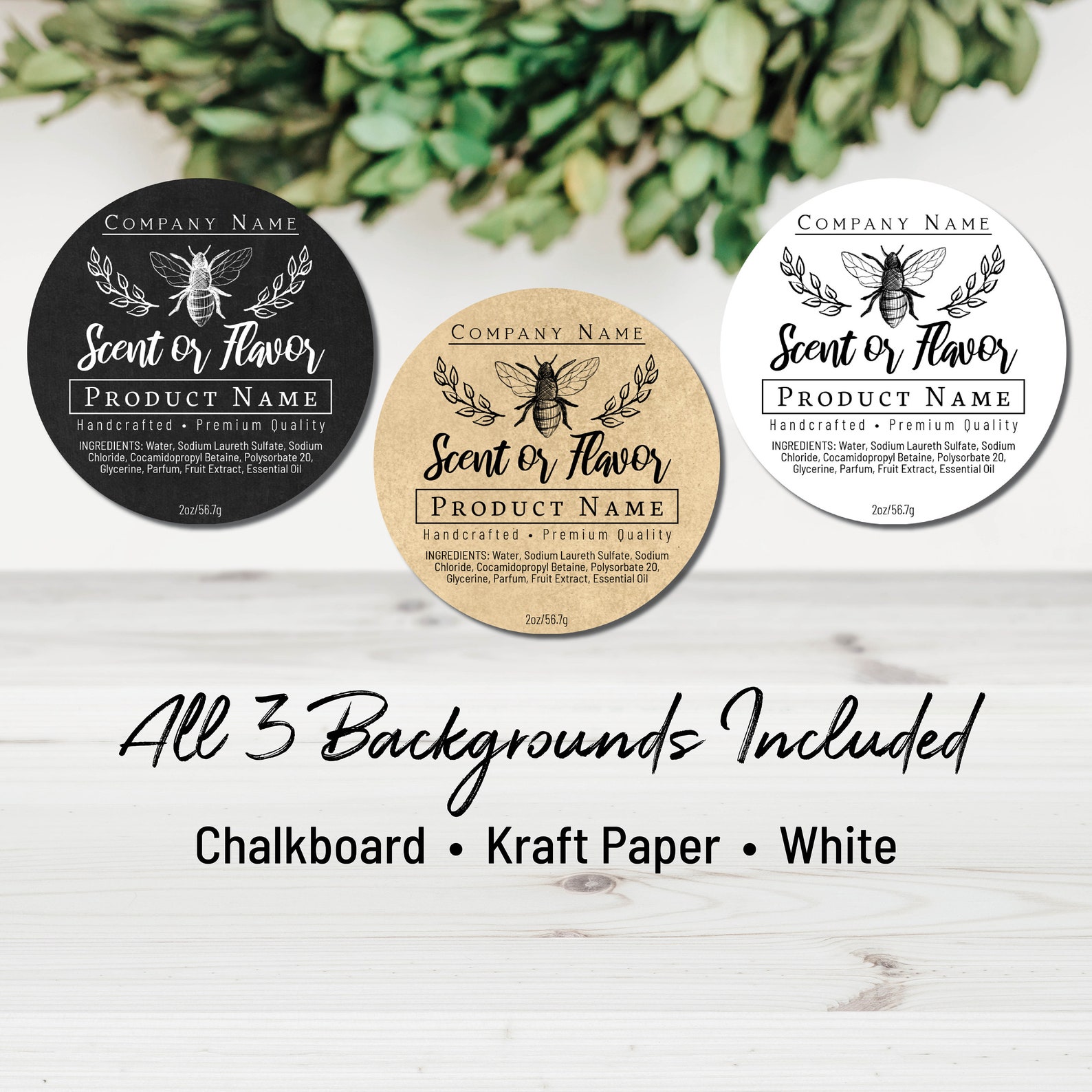 Editable Circle Label. Clean and Simple Sticker Template With - Etsy Canada