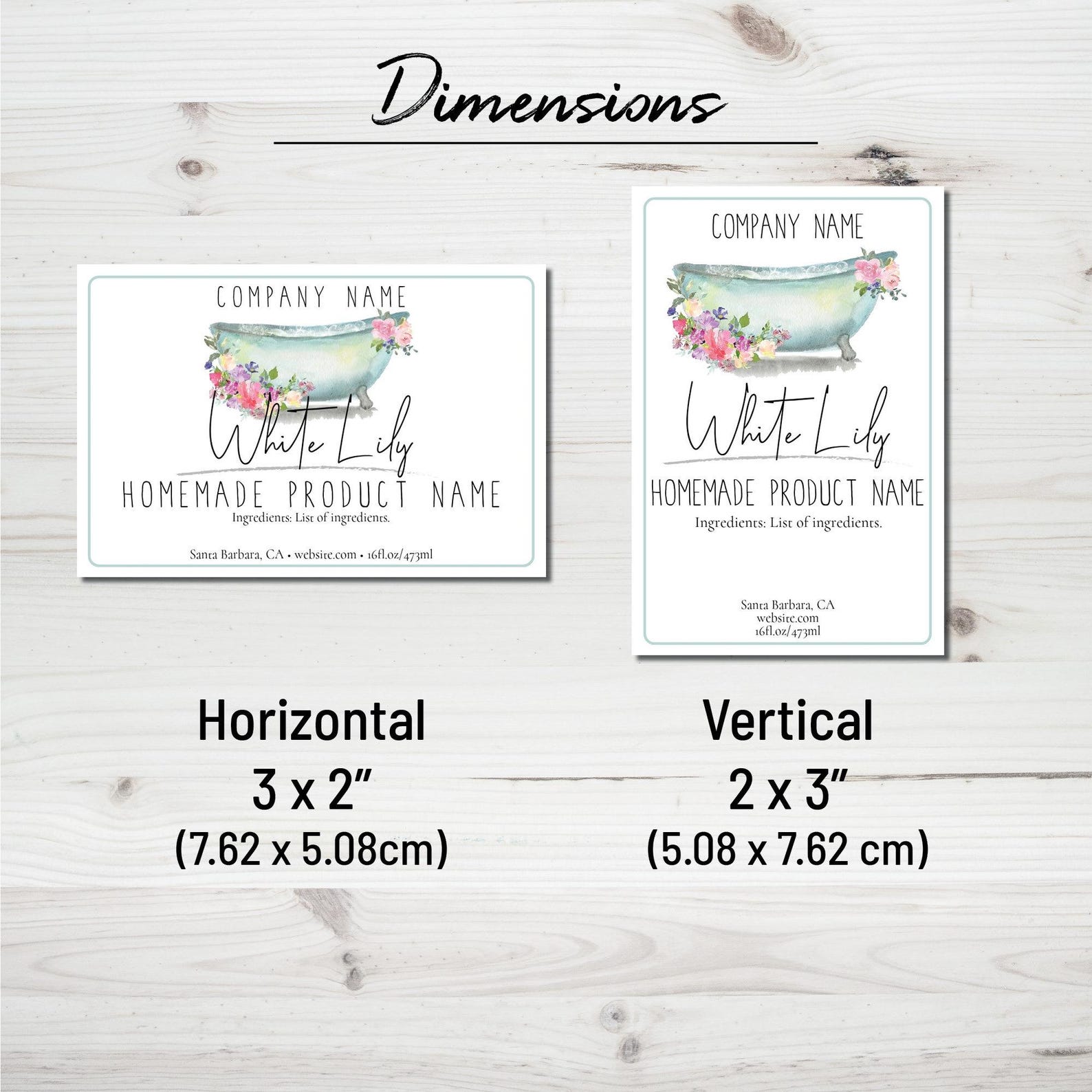 Editable Label Template Watercolor Bathtub. Customize W/ Corjl Online ...