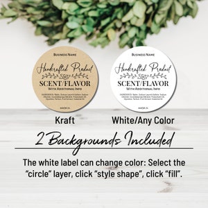 Editable Circle Product Label Template. Floral Vine Sticker. Edit Label ...
