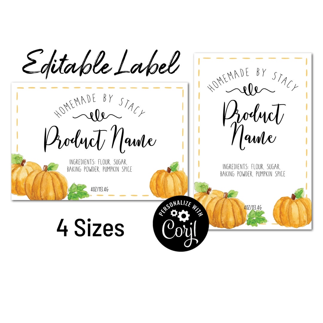 Pumpkin Label Template. Edit Digital File Online, Download & Print ...