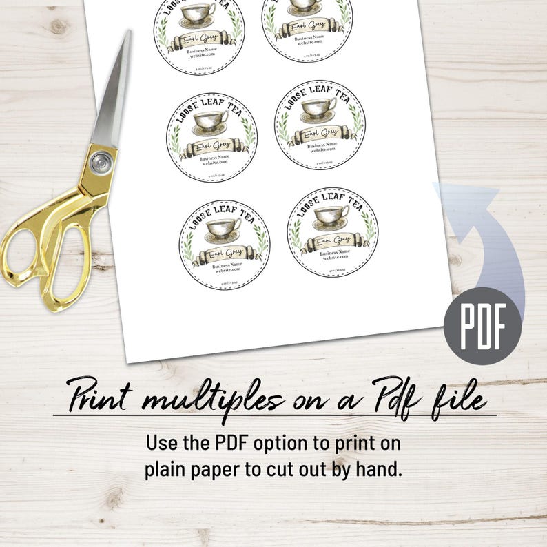 Tea Label Template. Tea Bag or Tea Party Label. Sticker Product ...