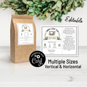 Tea Label Template. Tea Bag, Tea Party Label. Sticker Product Template ...