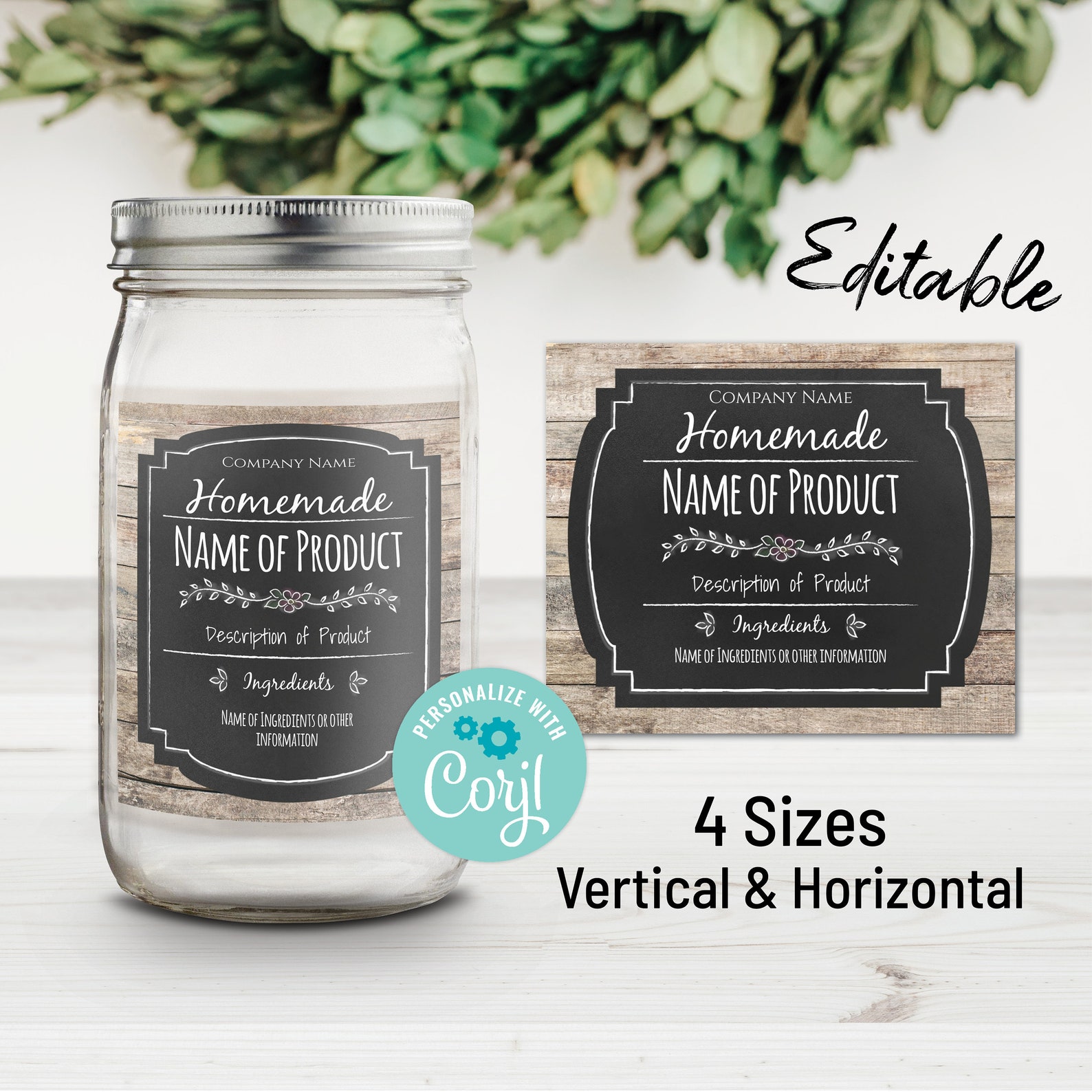 Chalkboard Farmhouse Product Label Template. Labels for Jars - Etsy