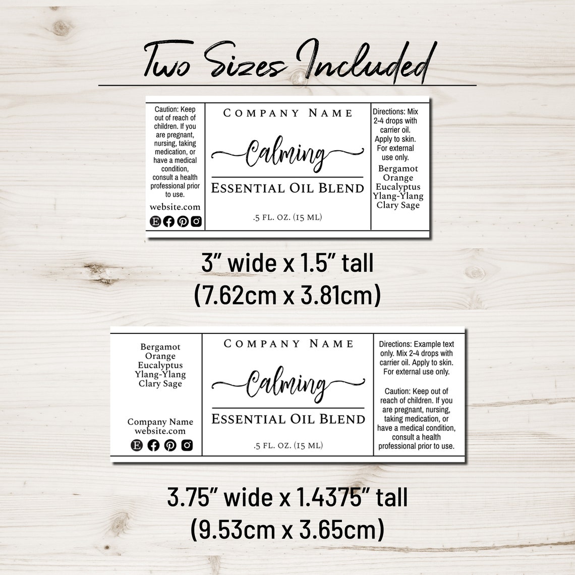 Essential Oil Bottle Label Template Simply Natural. 10ml 15 - Etsy