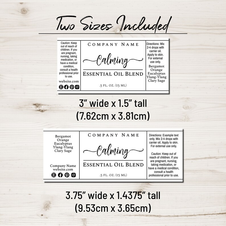 Essential Oil Bottle Label Template Simply Natural. 10ml 15 - Etsy