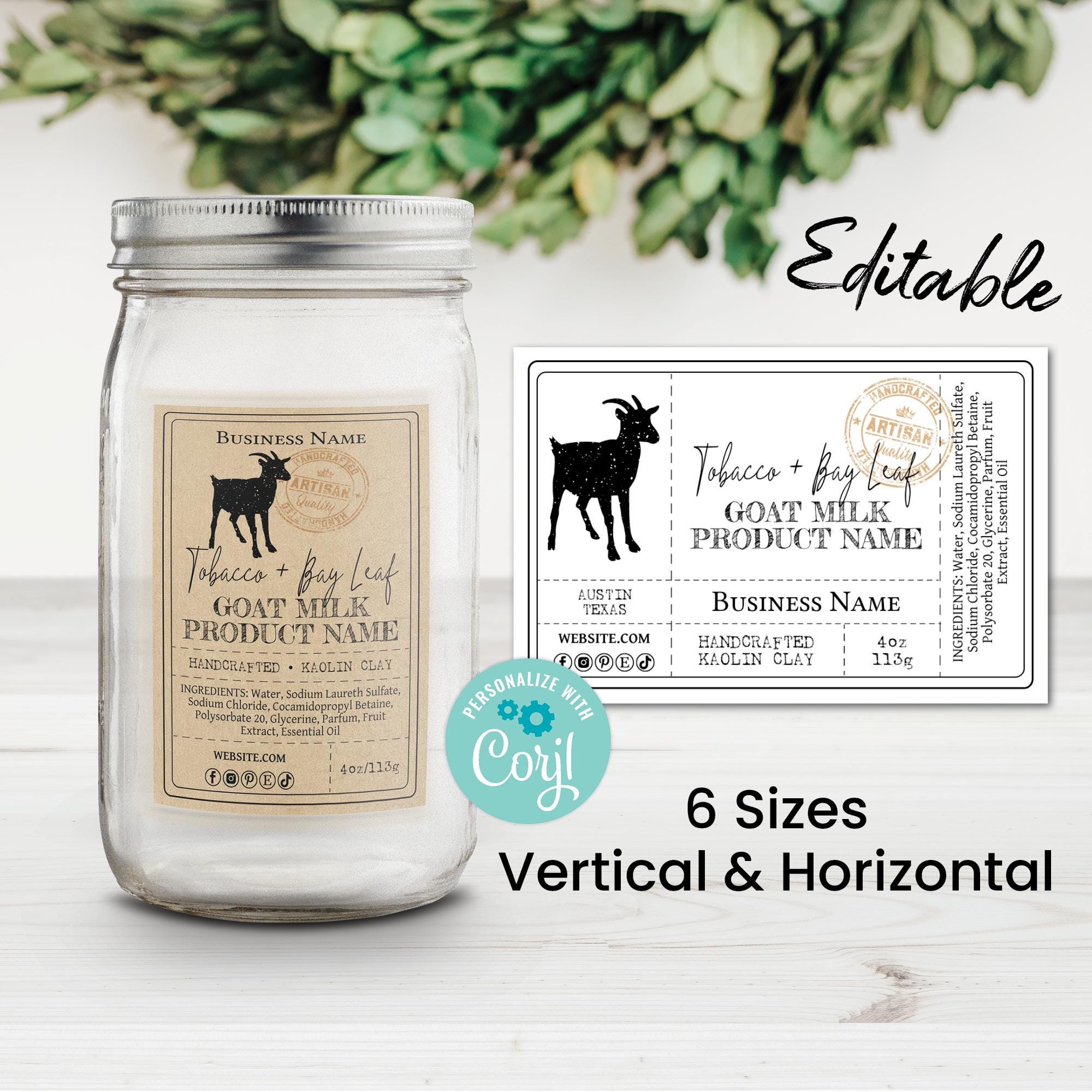 Product Label Template, Custom Goat Milk Label, Edit Online, Download ...