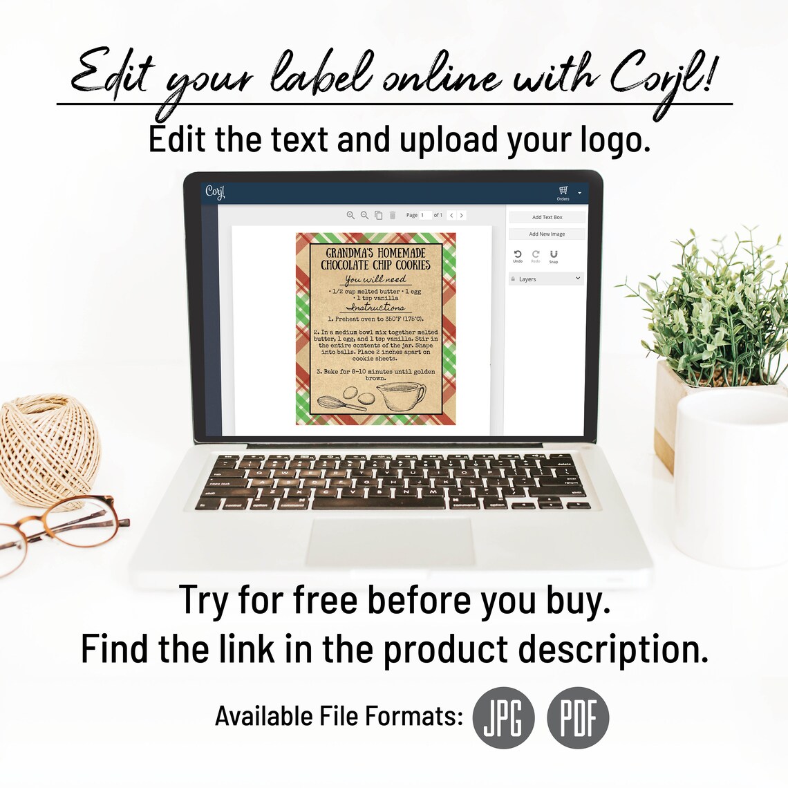 Mason Jar Cookie Mix Label Template. Editable Chocolate Chip - Etsy