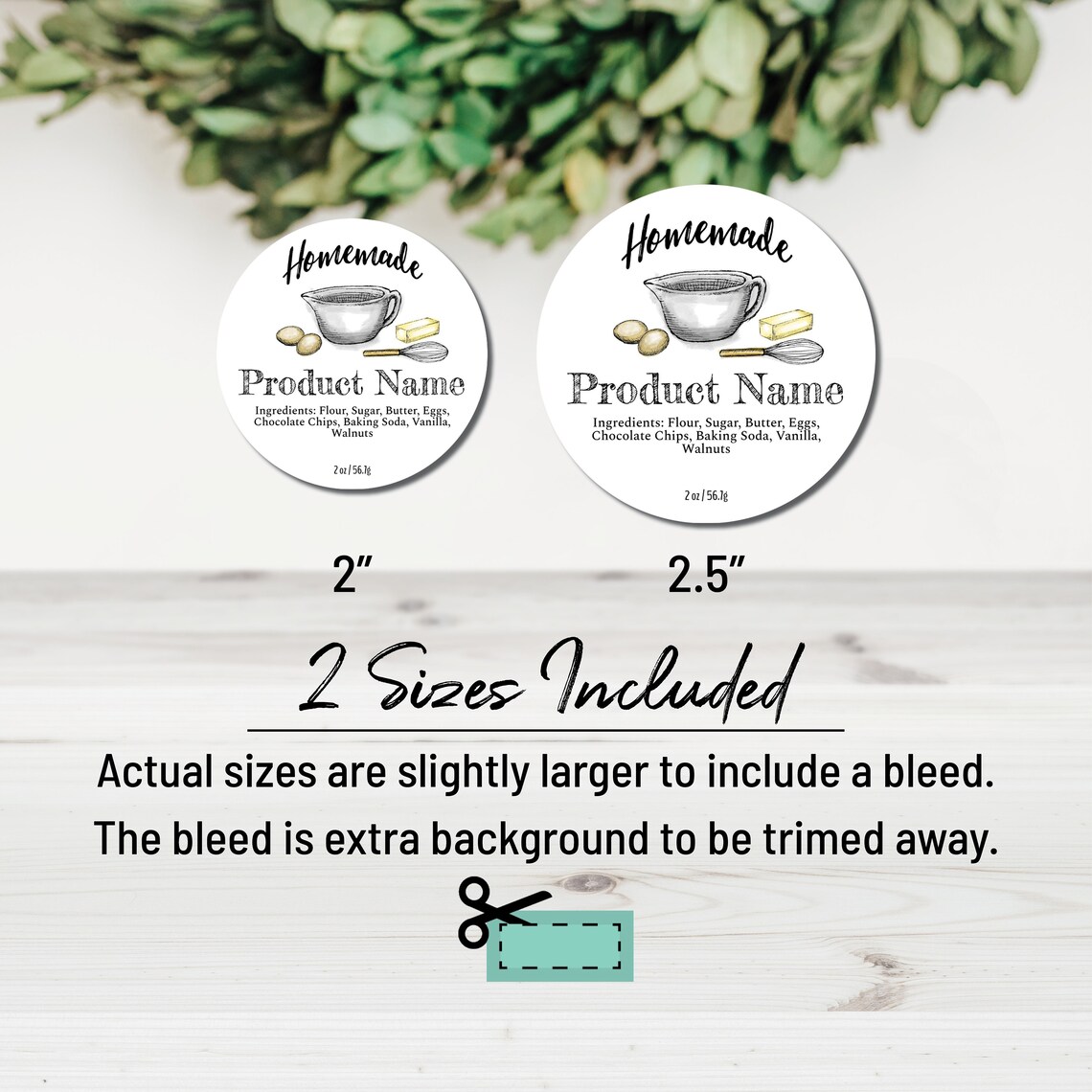 Homemade Baking Label. Editable Circle Sticker Template. - Etsy