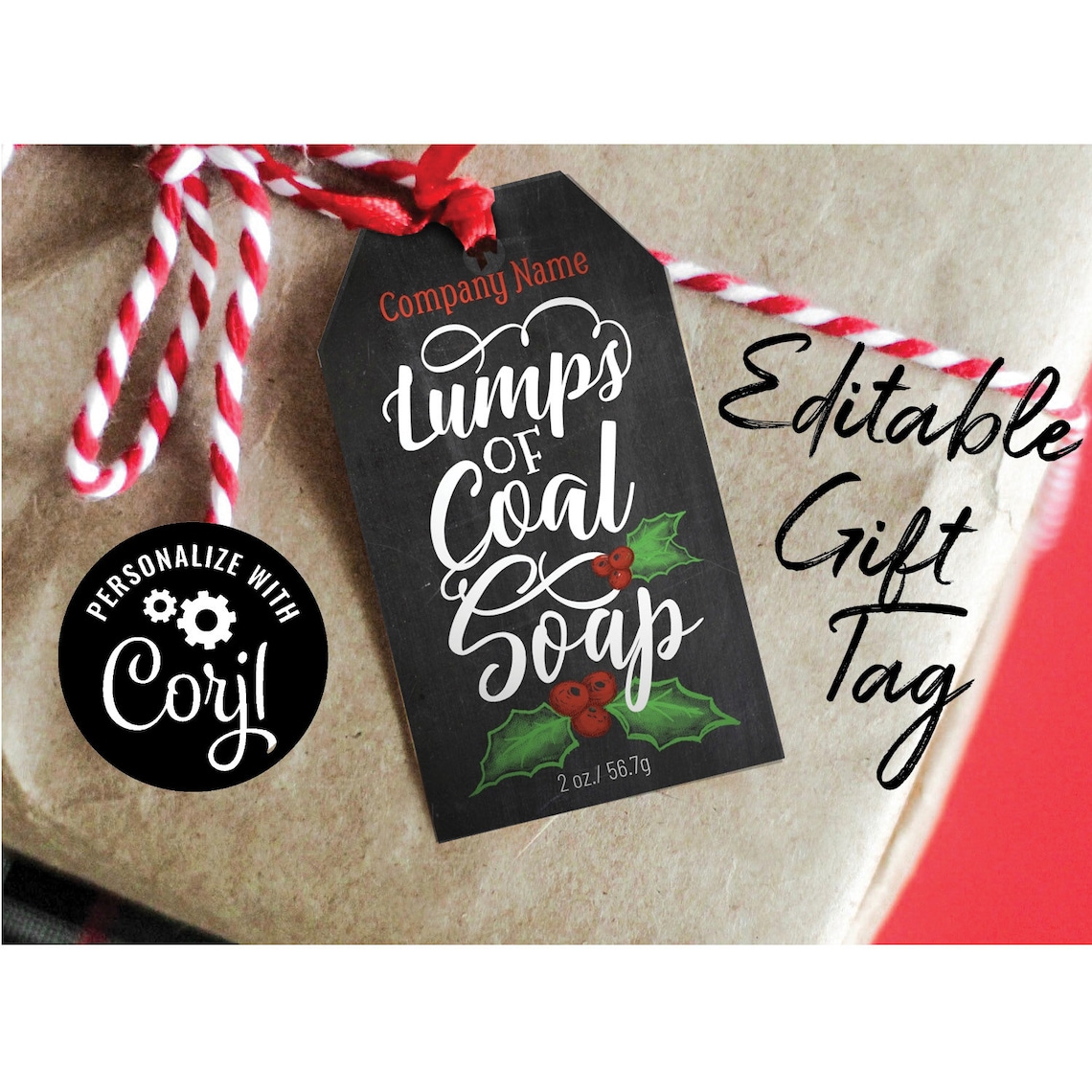 Lumps of Coal Soap Editable Gift Tag Template. Christmas - Etsy