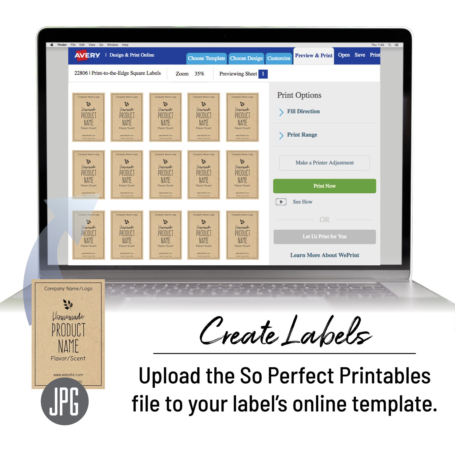 Natural & Sophisticated Product Label Template. Labels for - Etsy