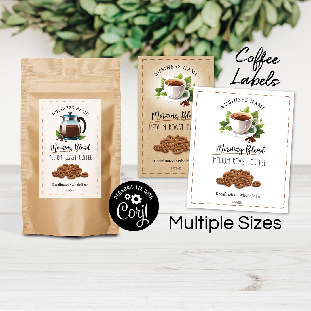 Coffee Label Template for Coffee Bags. Sticker Product Template. Coffee ...