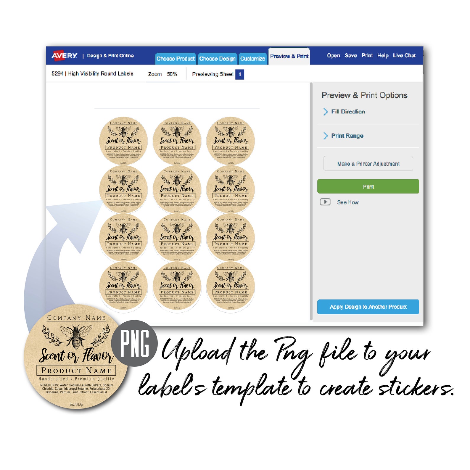 Editable Circle Label. Clean and Simple Sticker Template With - Etsy Canada