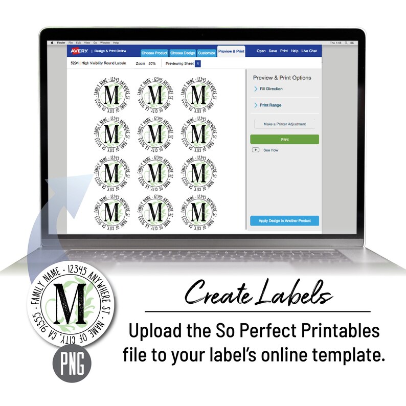 Round Address Labels for Sticker Labels Printable Address - Etsy