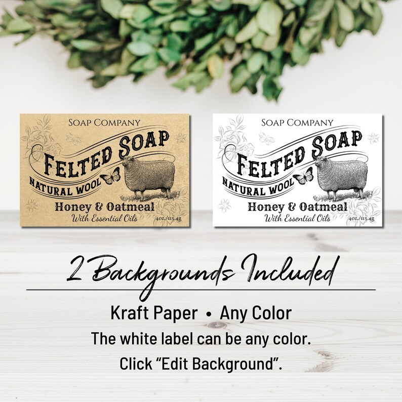 Felted Soap Labels. Editable 3x2 and 10x2 Wrap | Etsy