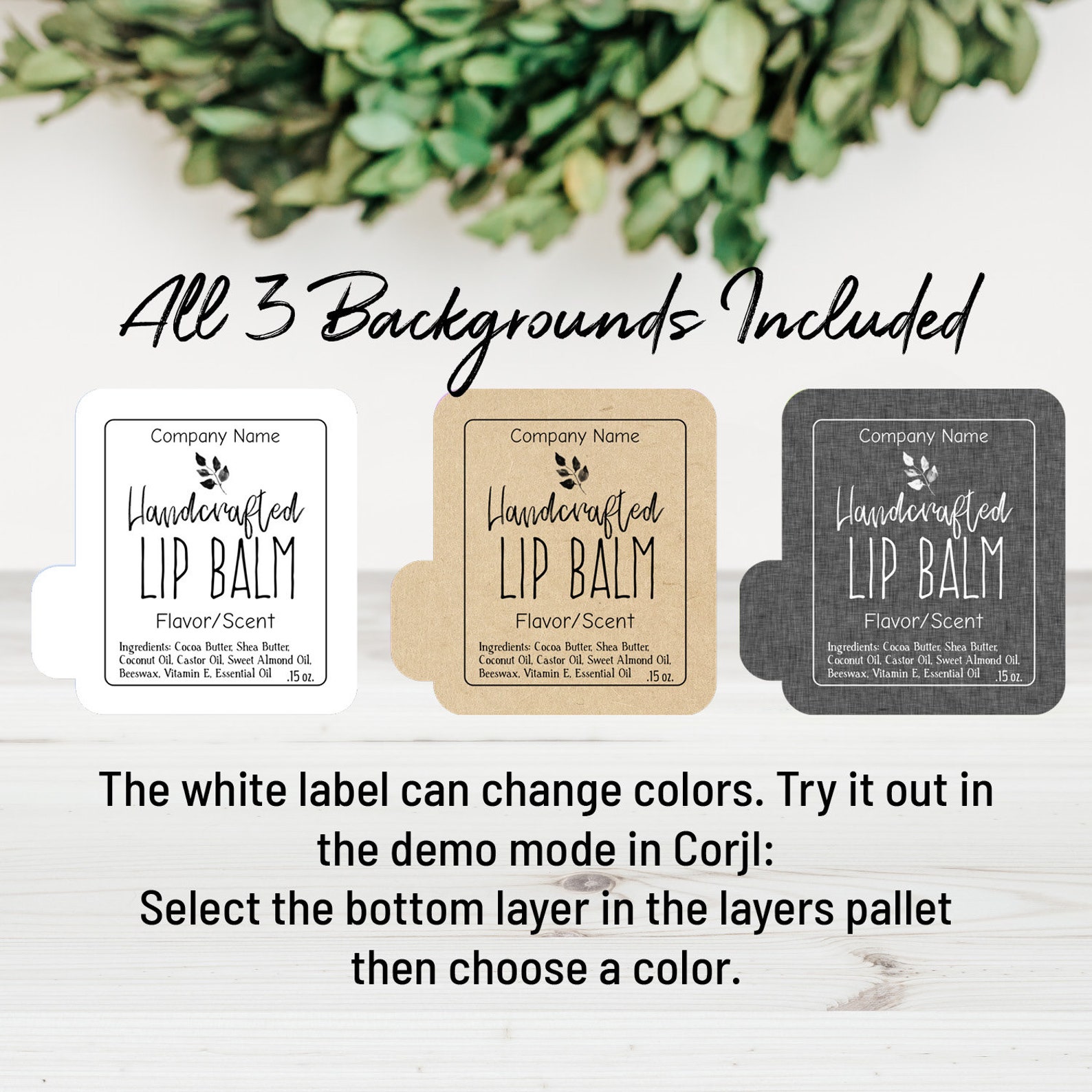 Editable Lip Balm Label Template Natural and Sophisticated. | Etsy