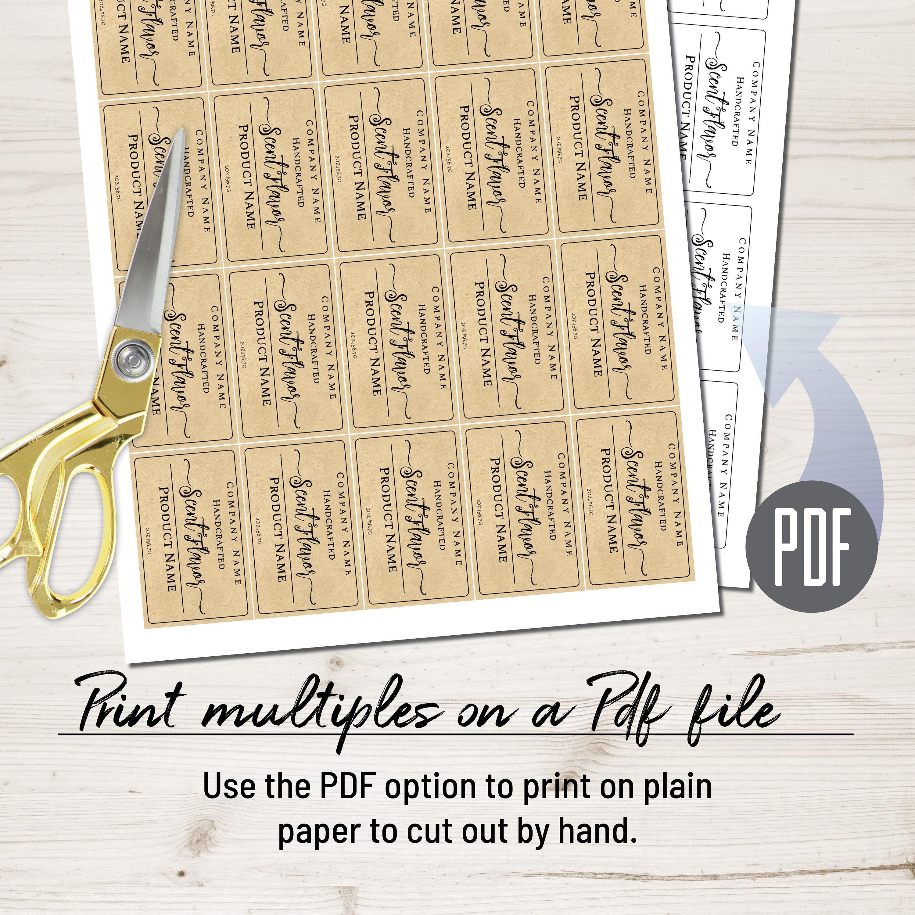 Small Jar Label Set, Front & Back + Round Label Template, Simply ...